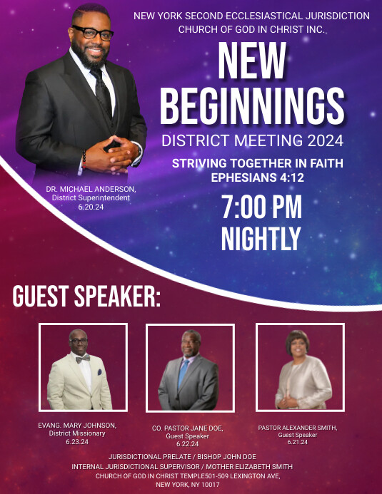 Copy of Pink Maximalist New Begninnings District Meet | PosterMyWall