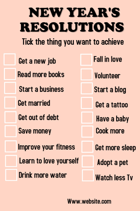 Plantilla de Pink Maximalist New Year Resolution Pinterest Graphic ...