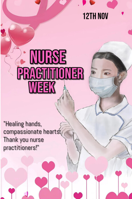 Pink Maximalist Nurse Practitioner Week Design Poster Template ...