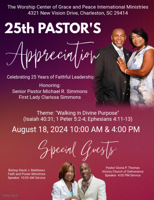 Copy of Pink Maximalist Pastor Appreciation Flyer (us Letter ...