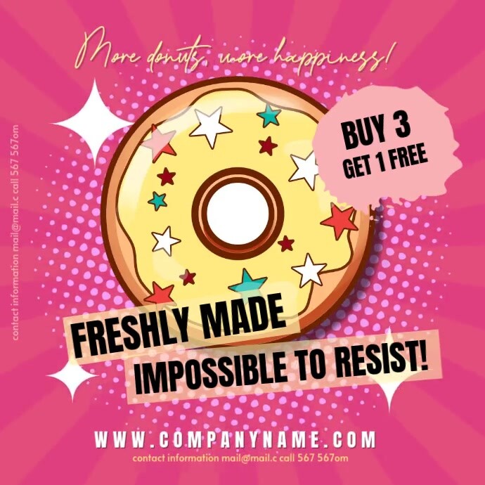 Pink Maximalist Pink And Joyful Donut Instagram Post Template ...