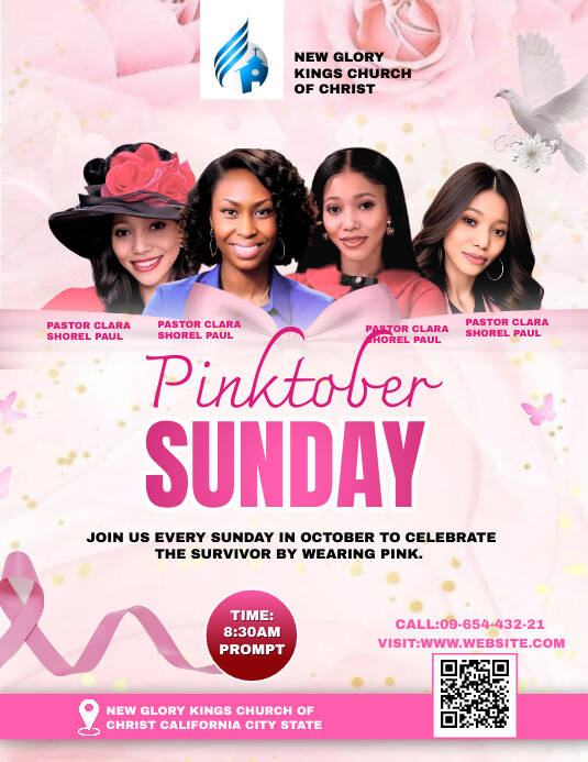 Copy of Pink Maximalist Pink Sunday Service Church Pr | PosterMyWall