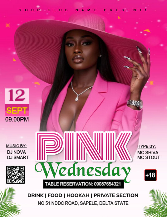 Pink Maximalist Pink Wednesday Party Flyer/ Party Flyer Flyer (us ...