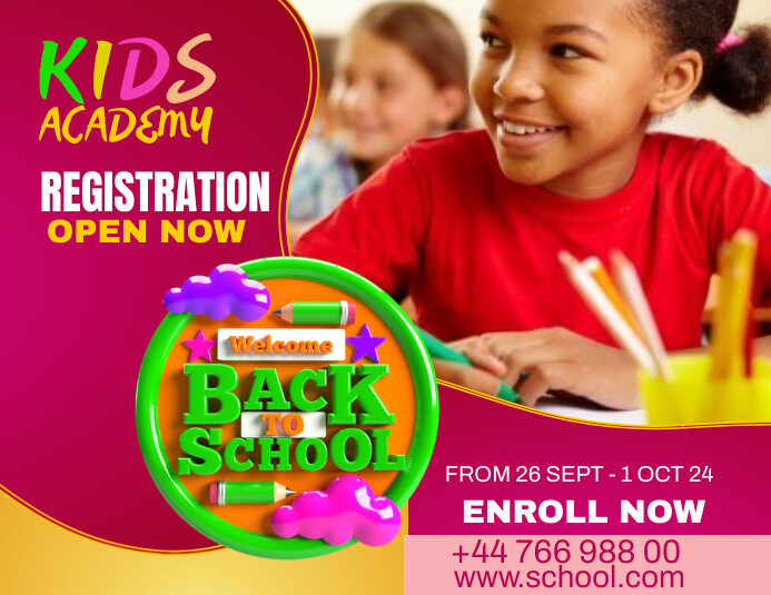 Copy of Pink Maximalist Pre School Enrollment Flyer ( | PosterMyWall
