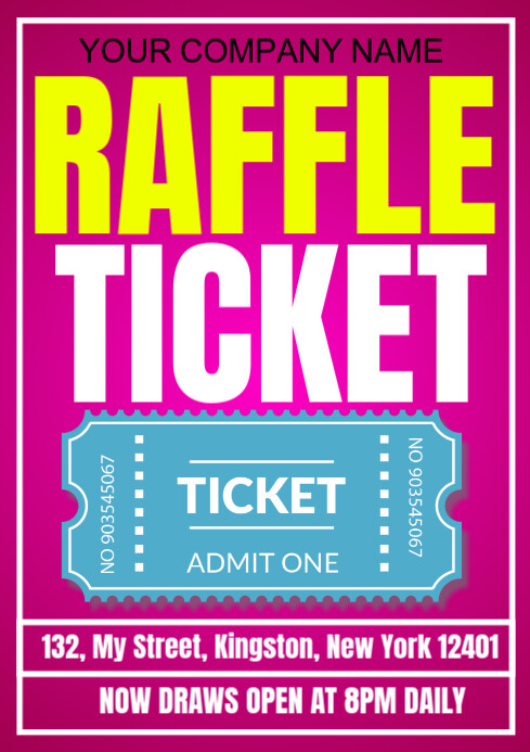 Copy of Pink Maximalist Raffle Ticket A3 | PosterMyWall