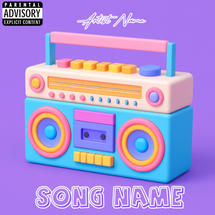 Plantilla de Pink Maximalist Retro Pastel Boombox In 3d Pop Art Style ...