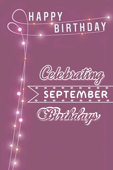 Pink Maximalist September Birthday Banner 4' Template | PosterMyWall