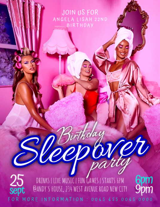 Copy of Pink Maximalist Sleepover Party Overnight Bridal Pajamas ...