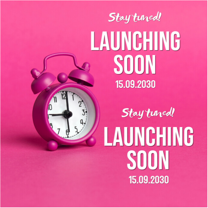 Pink Maximalist Stay Tuned Launching Soon Instagram Post Template ...