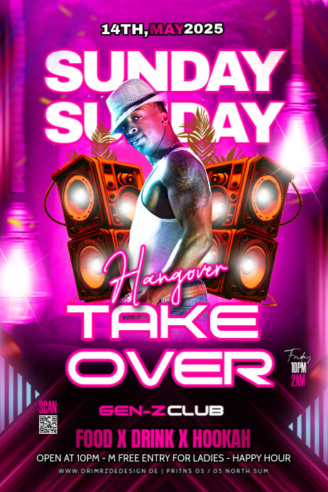 Copy of Pink Maximalist Sunday Takeover Banner 4' × 6' | PosterMyWall