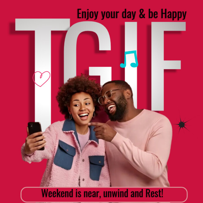 Pink Maximalist Tgif Flyer Instagram Post Template | PosterMyWall