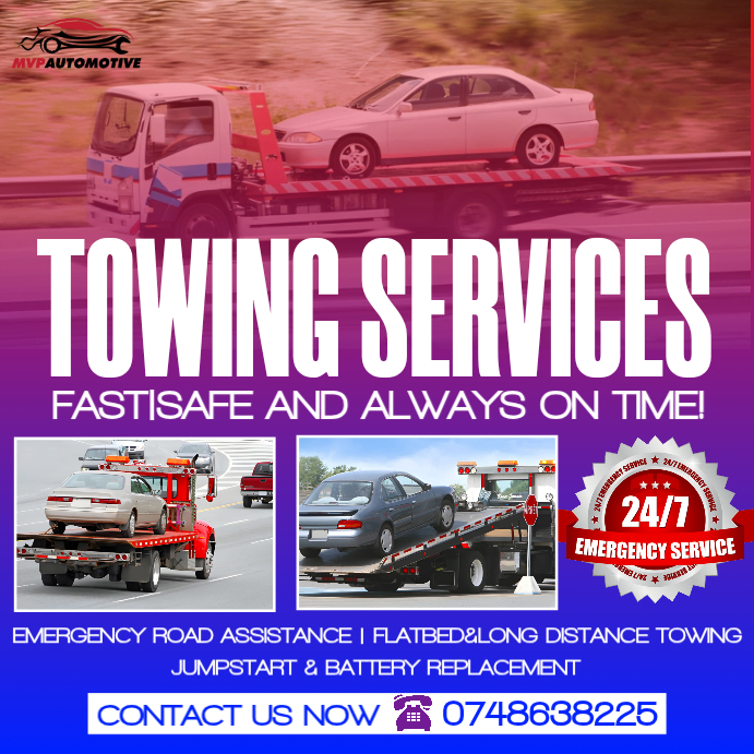 Pink Maximalist Towing Services Instagram Post Template | PosterMyWall