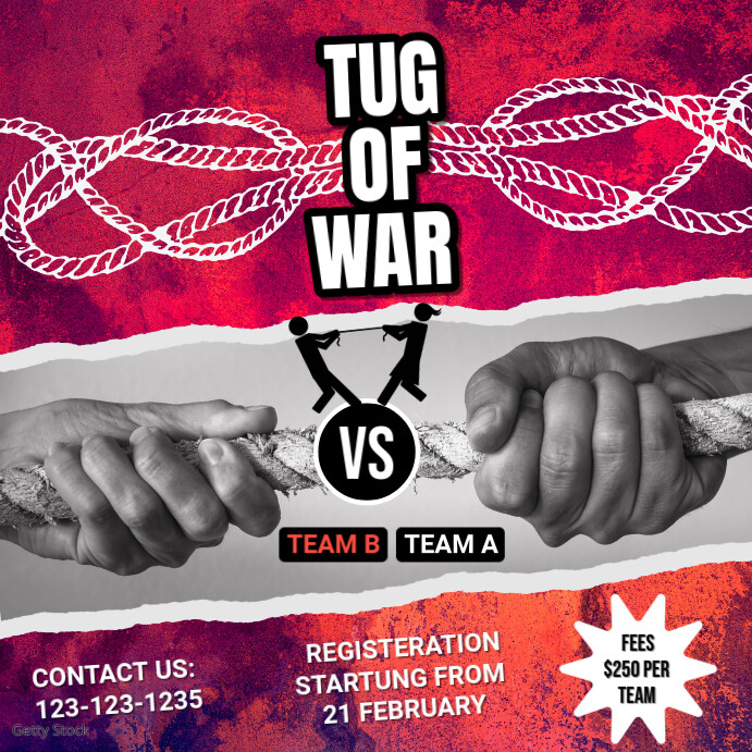 Modèle Pink Maximalist Tug Of War Instagram Post | PosterMyWall