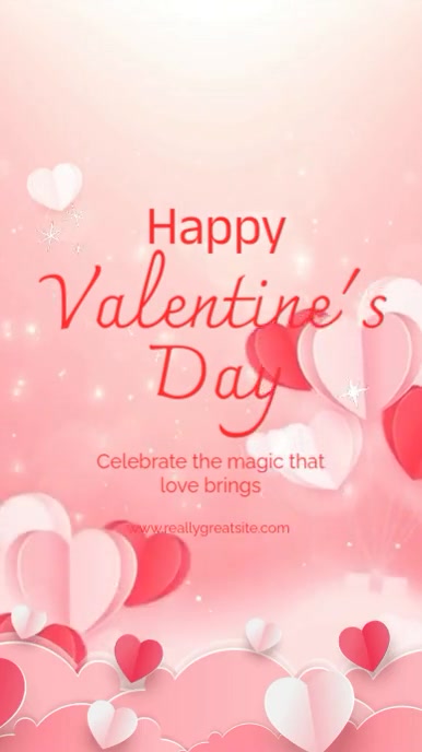 Plantilla de Pink Maximalist Valentine Day Wishes Digital Display (9:16 ...