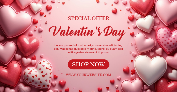 Pink Maximalist Valentines Day Facebook Shared Image Template ...