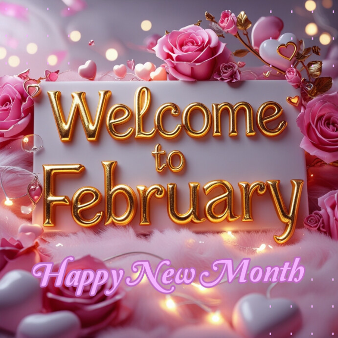 Copy of Pink Maximalist Welcome To February Design Instagram Post ...