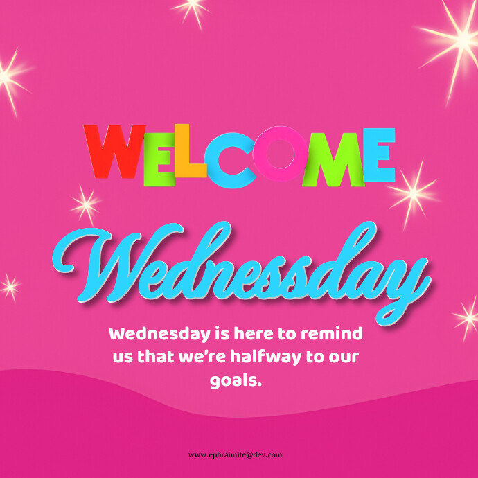 Modèle Pink Maximalist Welcome Wednesday Logo | PosterMyWall