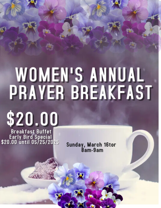 Pink Maximalist Women's Prayer Breakfast Flyer (us Letter) Template ...
