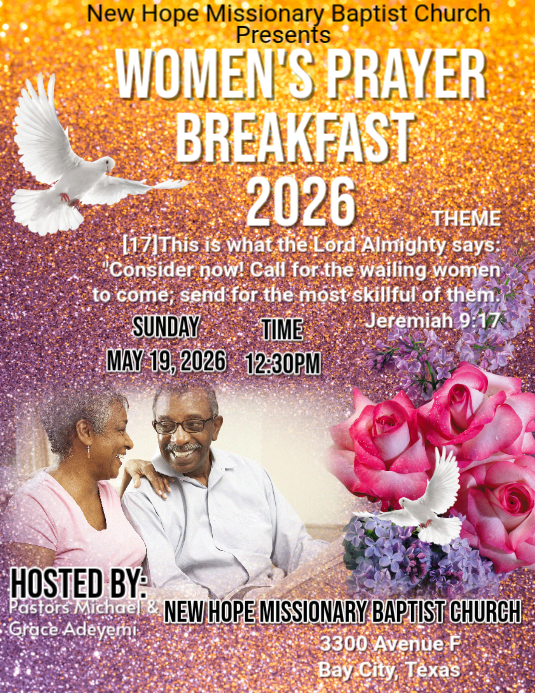 Pink maximalist womens prayer breakfast flyer (us letter) Template ...
