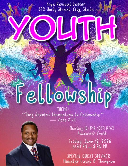 Copy of Pink Maximalist Youth Fellowship Night Flyer Flyer (us Letter ...
