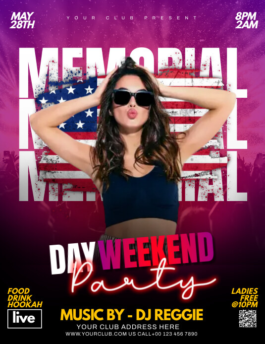 Pink Memorial Day Flyer (us Letter) Template | PosterMyWall