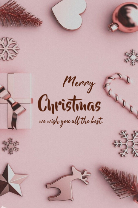 Pink Merry Christmas And New Year Templates Online Greeting Cards ...