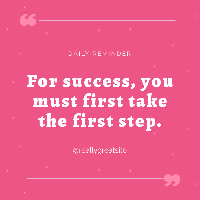 Pink Minimalist Success Motivational Quote In Template | PosterMyWall