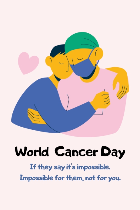 pink Minimalist World Cancer Day Poster (2) Template | PosterMyWall