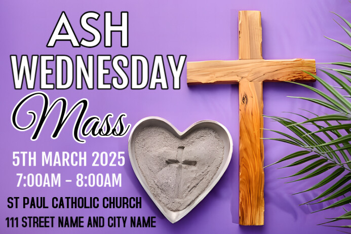 Copy of Pink Modern & Minimal Ash Wednesday Church Ads Poster ...