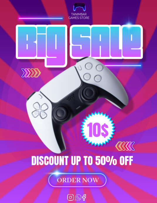 Copy of Pink Modern & Minimal Big Sale Playstation Flyer (us Letter ...