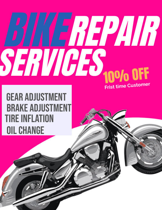 Copy of Pink Modern & Minimal Bike Repair Services Fl | PosterMyWall