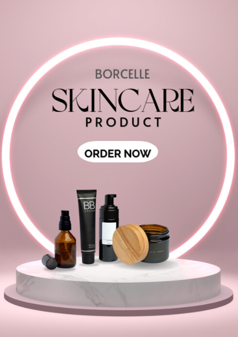 Copy of Pink Modern & Minimal Borcelle Skincare Product A4 | PosterMyWall