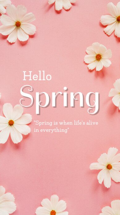 Pink Modern & Minimal Celebrating Spring Instagram Story Template ...