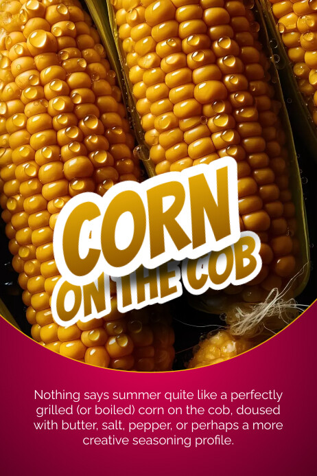 Pink Modern & Minimal Corn On The Cob Day Po Template | PosterMyWall