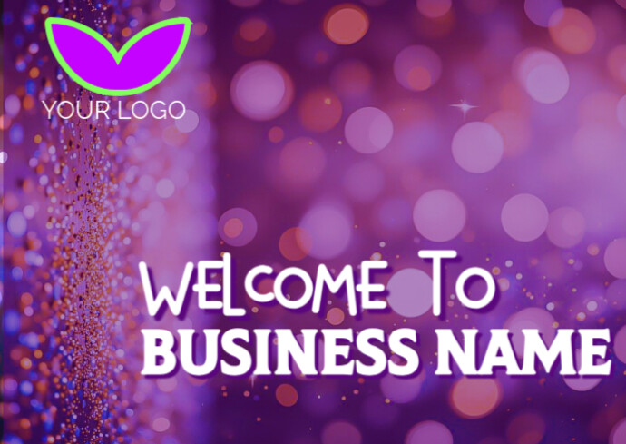Pink Modern & Minimal Elegant Welcome Poster: Purple Bokeh & Sparkle ...