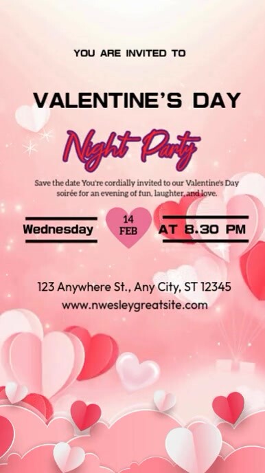 Copy of Pink Modern & Minimal Happy Valentine's Day Digital Display (9: ...
