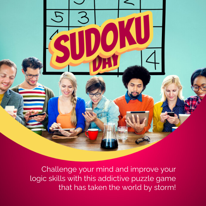 Pink Modern & Minimal International Sudoku Da Template | PosterMyWall