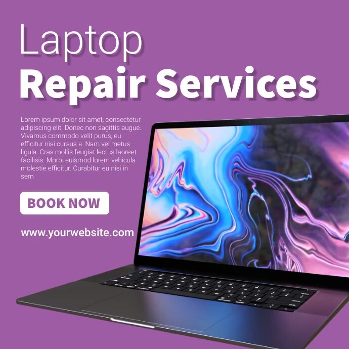 Copy of Pink Modern & Minimal Laptop Repair Services | PosterMyWall