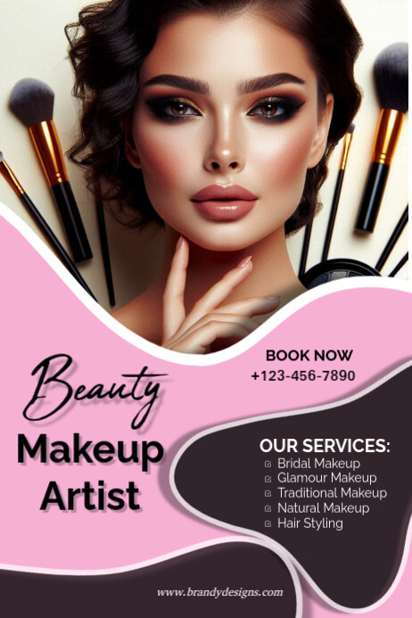 Copy of Pink Modern & Minimal Makeup Artist Poster | PosterMyWall