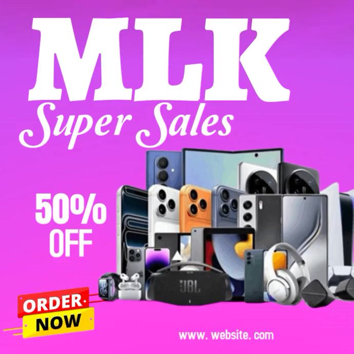 Pink Modern & Minimal Mlk Day Super Sale - Electronics Discount Flyer ...