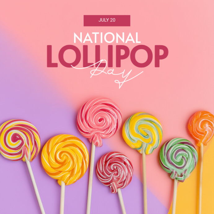 Pink Modern & Minimal National Lollipop Day Instagram Post Template ...