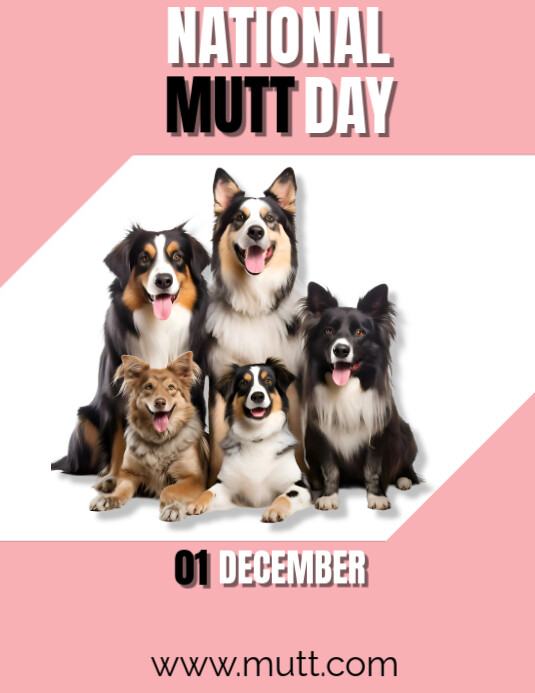 Copy of Pink Modern & Minimal National Mutt Day Flyer (us Letter ...