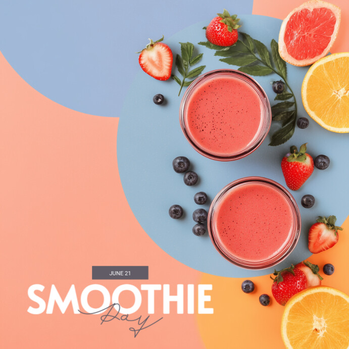 Pink Modern & Minimal National Smoothie Day Instagram Post Template ...