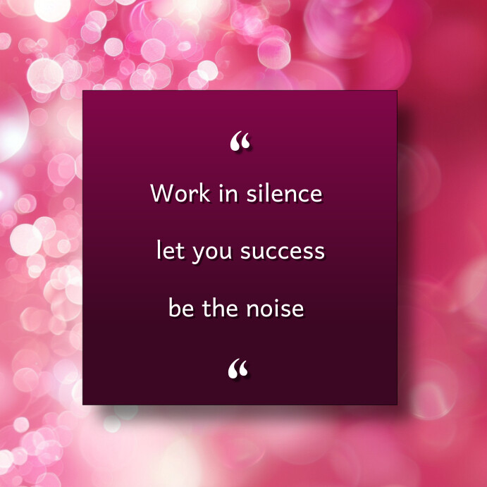 Pink Modern & Minimal Pink Inspirational Quot Template | PosterMyWall