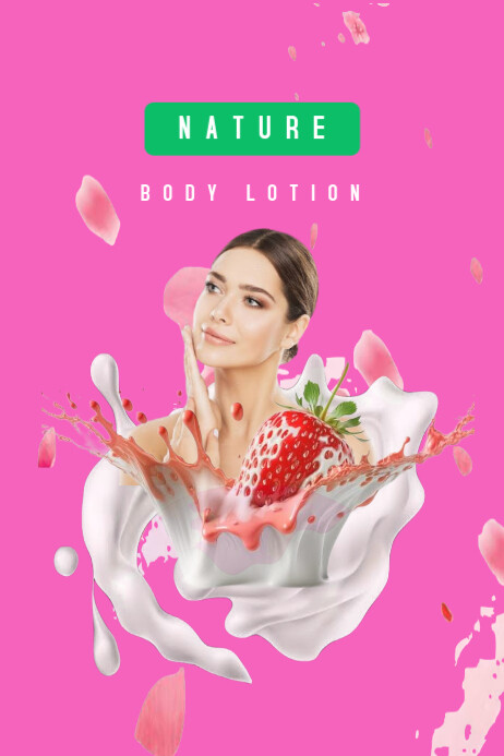Pink Modern & Minimal Pink White Body Lotion Poster Template | PosterMyWall