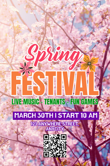 Pink Modern & Minimal Spring Festival Poster Template | PosterMyWall