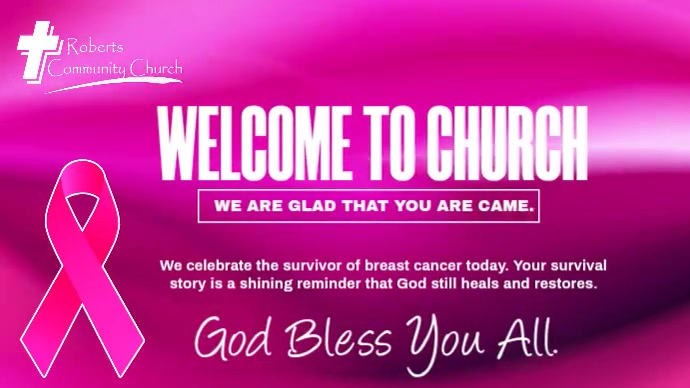 Pink Modern & Minimal Welcome To Church Breast Cancer Awareness Month ...