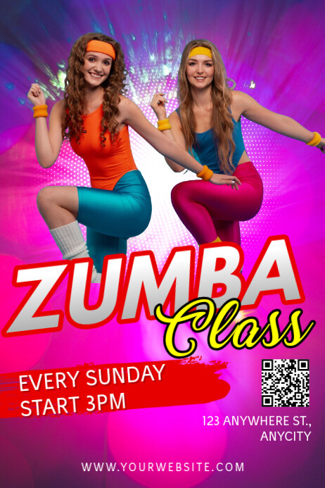 Copy of Pink Modern & Minimal Zumba Classes Poster | PosterMyWall