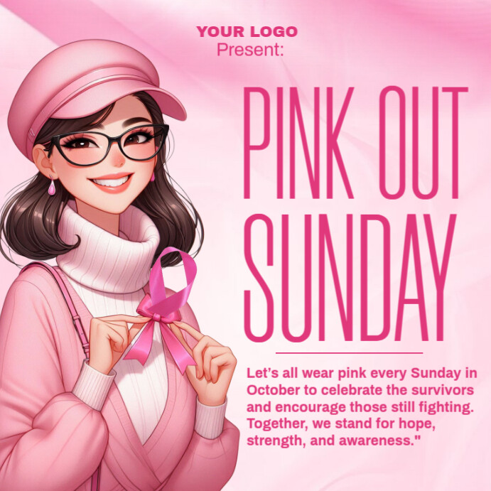 Copy of Pink Modern & Minimal Pink Out Sunday Template Design Instagram ...