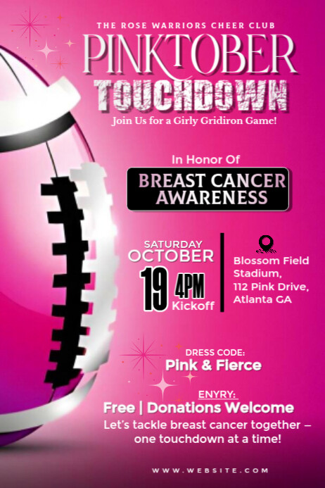 Pink Modern & Minimal Pinktober Poster Template | PosterMyWall